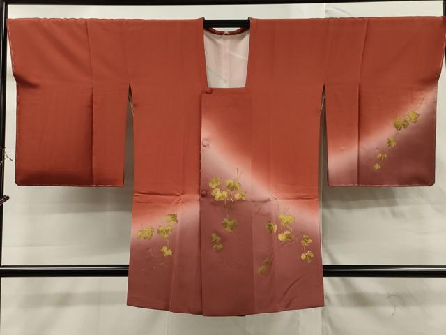 平和屋着物＃道行コート　蔦の葉文　暈し染め　金彩　正絹　逸品　未使用　CAAT0507dy