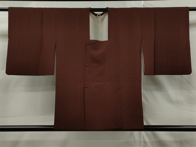 平和屋着物＃中国三大刺繍　スワトウ刺繍　相良刺繍　道行コート　総刺繍　煤竹色　金糸　正絹　逸品　CAAT0512dy