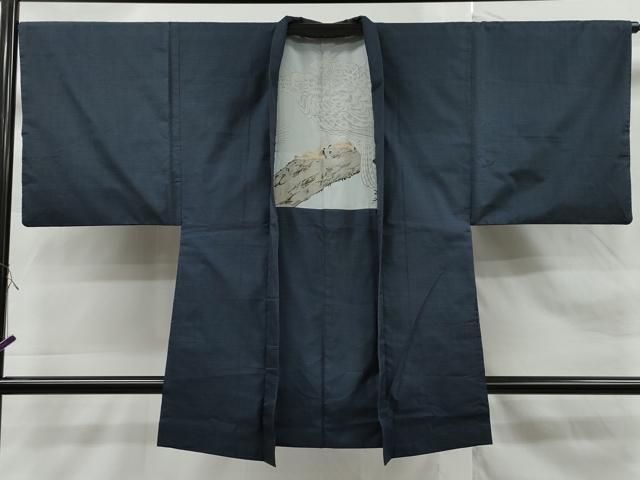 平和屋着物＃男性　長羽織　本場大島紬地　100亀甲　総詰め　正絹　逸品　CAAT0527dy