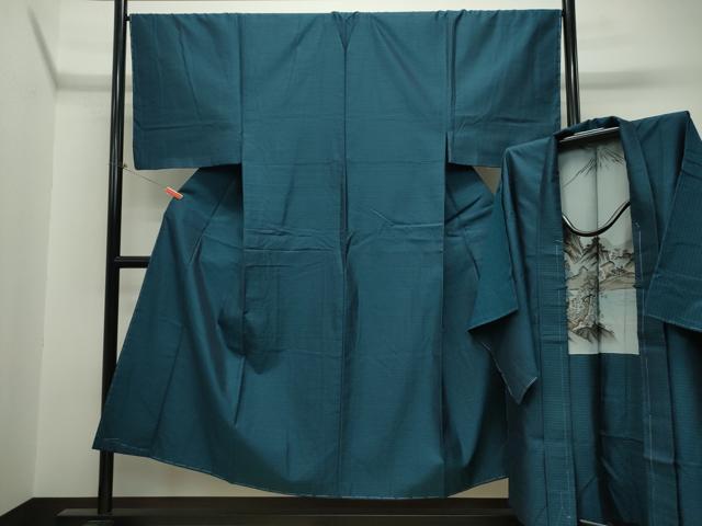 平和屋着物●男性　紬　アンサンブル　吉祥文　正絹　逸品　未使用　CAAT0559dy