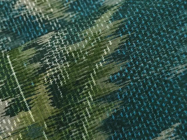 平和屋着物▽上質な紬 単衣 草木文 正絹 逸品 CAAT0764dy