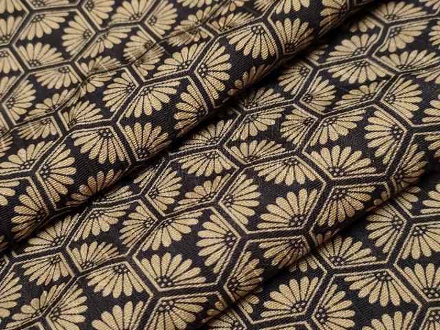 平和屋着物▽上質な小紋　単衣　亀甲花文　正絹　逸品　CAAT0785dy