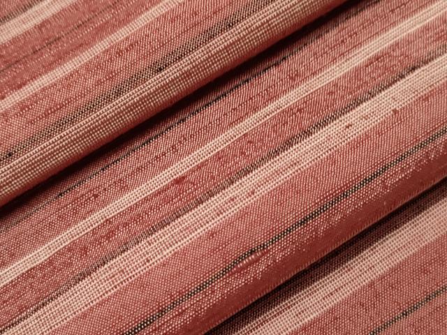 平和屋着物▽上質な紬　単衣　横段文　正絹　逸品　CAAT0788dy