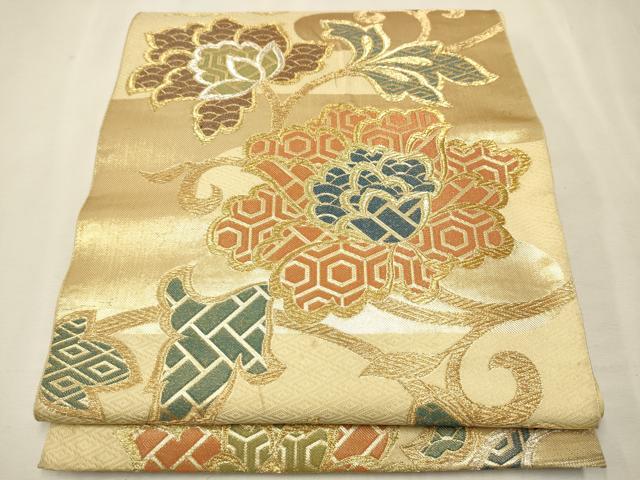 平和屋着物●西陣　川島織物　六通柄　本袋帯　更紗花唐草文　金銀糸　正絹　逸品　CAAT0843hy