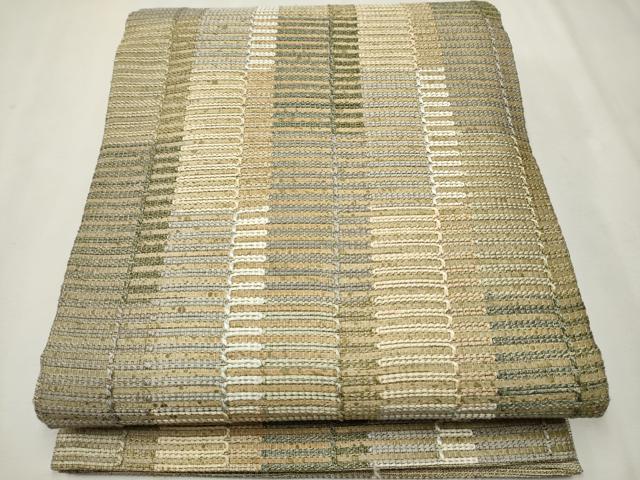 平和屋着物●六通柄袋帯　霞文　金糸　正絹　逸品　CAAT0854hy