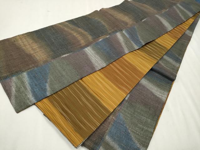 平和屋着物●両面　全通柄袋帯　紬地　霞文　正絹　逸品　CAAT0861hy