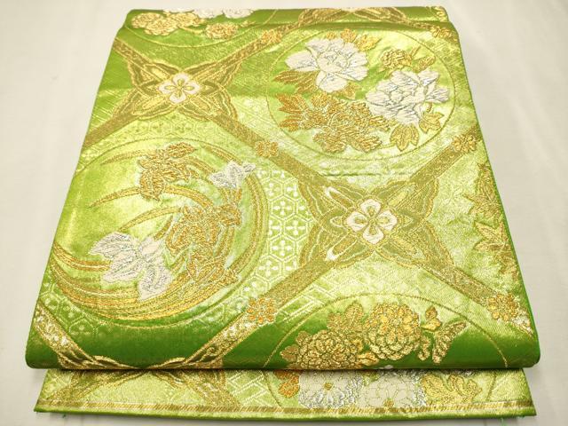 平和屋着物●西陣の名門　加納幸謹製　六通柄袋帯　天井花丸文　金銀糸　正絹　逸品　CAAT0874hy