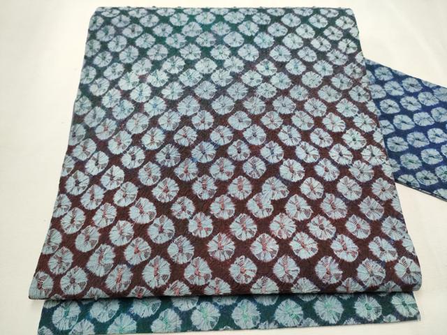 平和屋着物●全通柄　九寸名古屋帯　紬地　絞り　正絹　逸品　CAAT0922hy