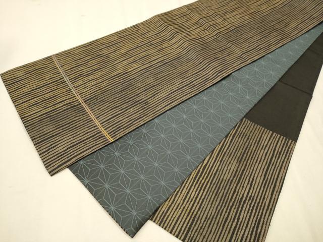 平和屋着物●両面　六通柄　京袋帯　間道　正絹　逸品　CAAT0974hy