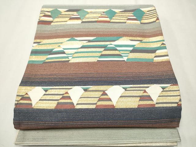 平和屋着物●太鼓柄袋帯　吉祥文　金糸　正絹　逸品　CAAT1026hy