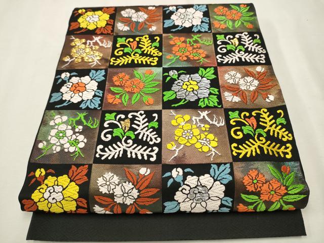 平和屋着物●帯専門　名門　川越謹製　六通柄　本袋帯　遠州花弁文　金銀糸　正絹　逸品　CAAT1038hy