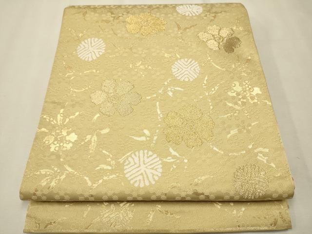 平和屋着物●六通柄　本袋帯　舞花文　金糸　正絹　逸品　CAAT1155hy