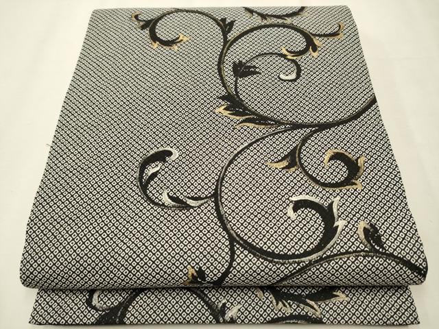平和屋着物●六通柄袋帯　唐織　鹿の子　唐草文　金銀彩　正絹　逸品　CAAT1156hy