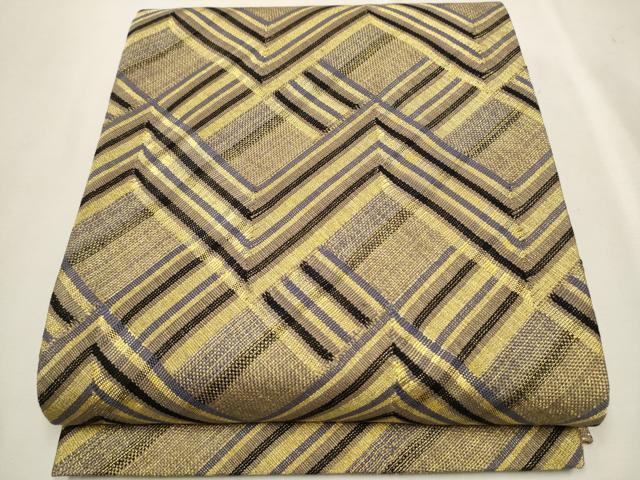 平和屋着物●ひなや工房　くむ・あむ・おる　伊豆蔵明彦　両面　太鼓柄袋帯　吉祥文　金糸　正絹　逸品　CAAT1184hy