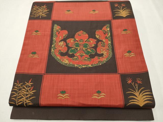 平和屋着物●名門木屋太　今河織物　六通柄袋帯　鴛鴦文　正絹　逸品　未使用　CAAT1191hy
