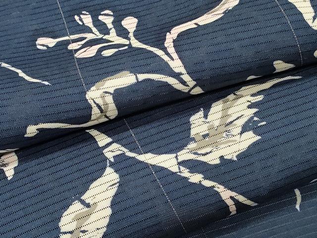 平和屋着物●上質な小紋　絽　枝花文　正絹　逸品　CAAT1602ev