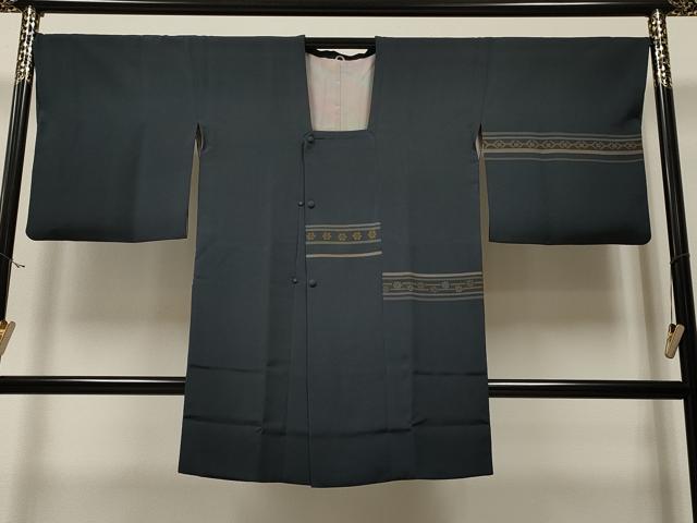 平和屋着物＃道行コート　刺繍　吉祥横段文　ロング丈　正絹　逸品　CAAT5652id