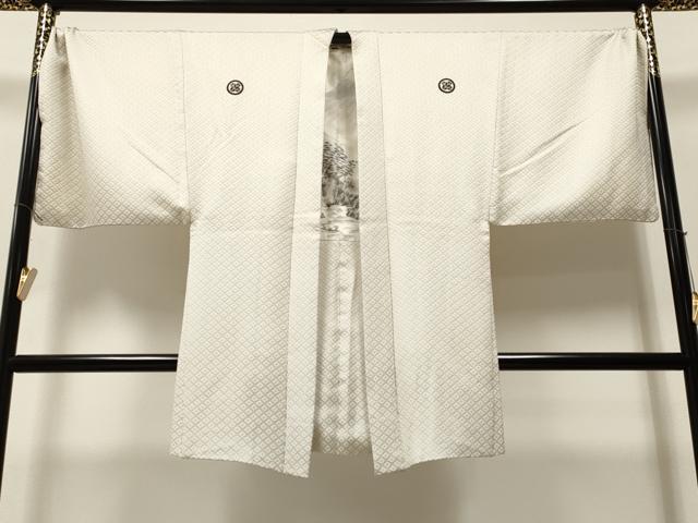 平和屋着物＃男性　羽織　紋付き　キングサイズ　正絹　逸品　CAAT5654id