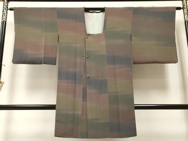 平和屋着物＃道行コート　霞文　暈し染め　鬼しぼ縮緬　ロング丈　正絹　逸品　CAAT5670id