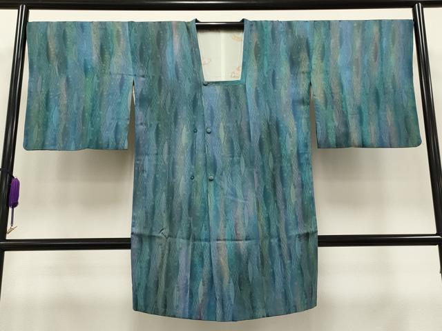 平和屋着物＃道行コート　霞文　暈し染め　ロング丈　正絹　逸品　CAAT5704id