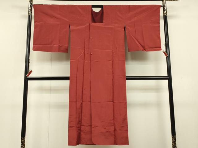 平和屋着物▽道行コート　単衣　格子地紋　ロング丈　正絹　逸品　CAAT5741id