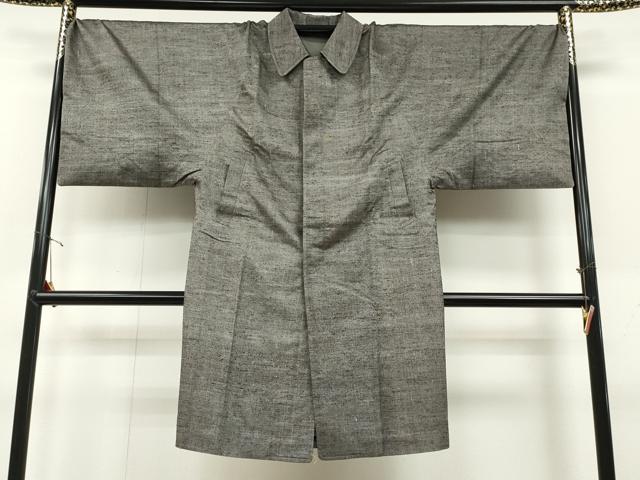 平和屋着物＃男性　和装コート　霞文　キングサイズ　ロング丈　逸品　CAAT5761id