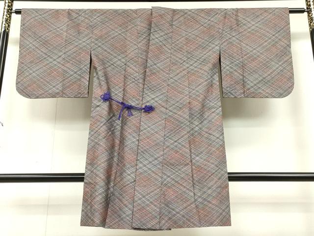 平和屋着物▽道中着　単衣　組織　吉祥文　ロング丈　正絹　逸品　CAAT5765id