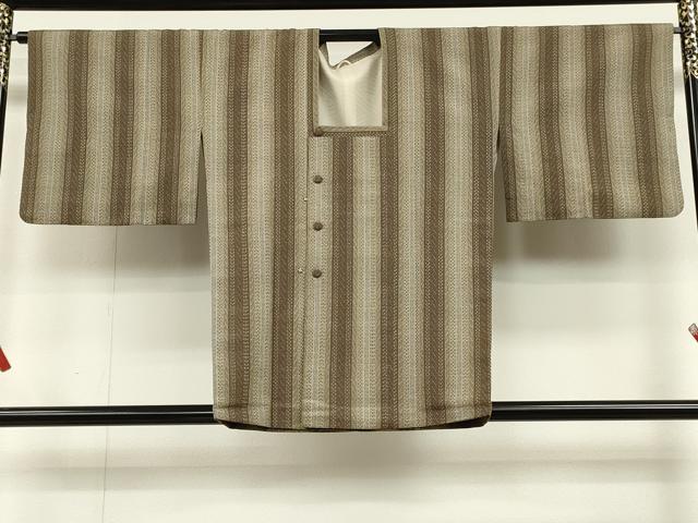 平和屋着物＃本塩沢　道行コート　間道　正絹　逸品　CAAT5775id