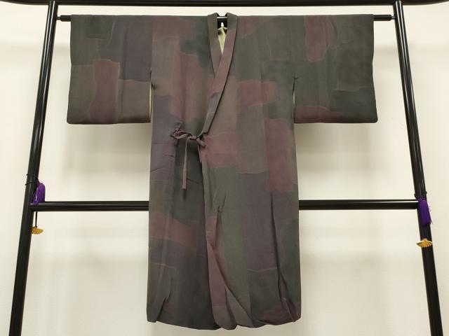 平和屋着物＃道中着　吉祥文　鬼しぼ縮緬　ロング丈　正絹　逸品　CAAT5792id