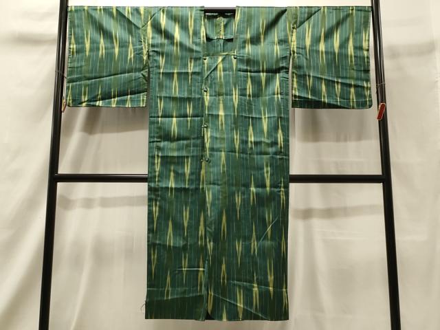 平和屋着物▽道行コート　単衣　雨コート　吉祥文　ロング丈　正絹　逸品　CAAT5857id