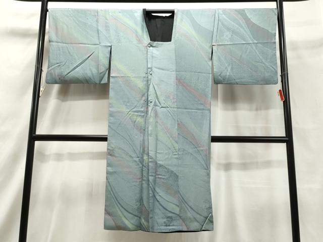 平和屋着物＃道行コート　リバーシブル　霞文　暈し染め　黒地　ロング丈　正絹　逸品　CAAT5860id