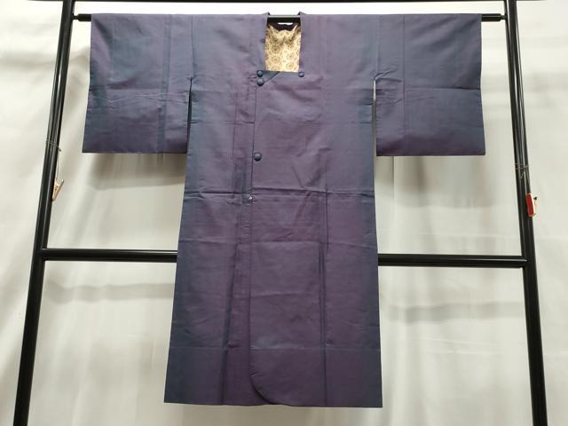 平和屋着物▽道行コート　単衣　霞文　ロング丈　正絹　逸品　CAAT5881id