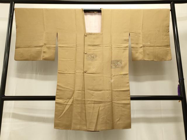 平和屋着物＃道行コート　色紙更紗花文　金彩　ロング丈　正絹　逸品　CAAT5902id