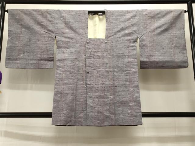 平和屋着物＃道行コート　紬地　間道　正絹　逸品　CAAT5903id