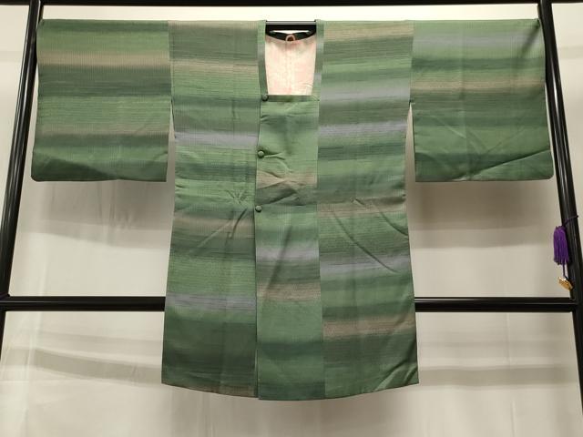 平和屋着物＃道行コート　霞文　暈し染め　ロング丈　正絹　逸品　CAAT5904id