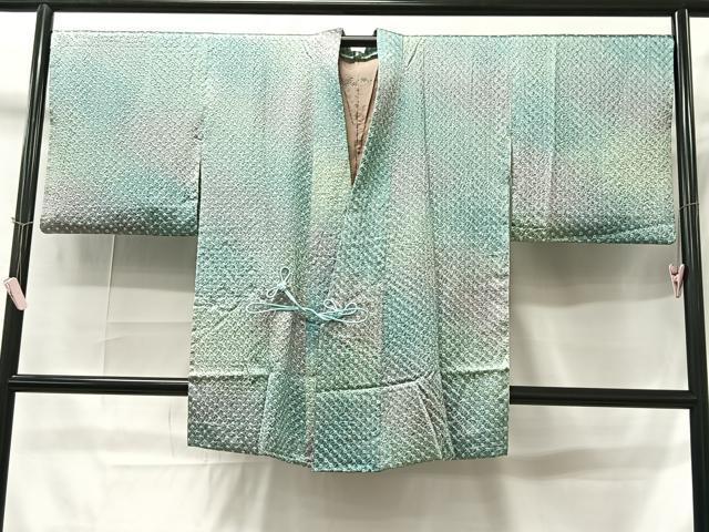 平和屋着物＃道中着　総絞り　吉祥文　暈し染め　ロング丈　正絹　逸品　CAAT5918id