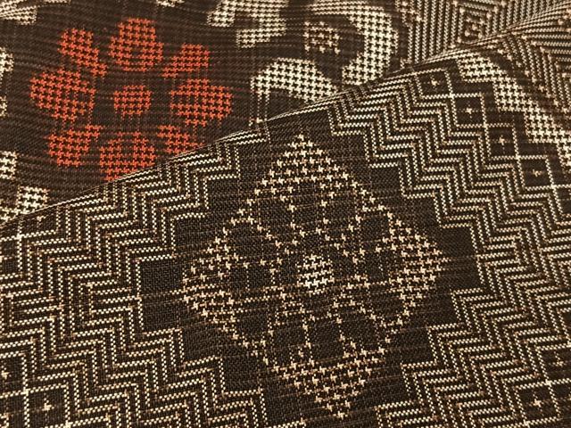 平和屋着物＃本場大島紬 龍郷絣 長羽織 菱花文 正絹 逸品 CAAT5923id