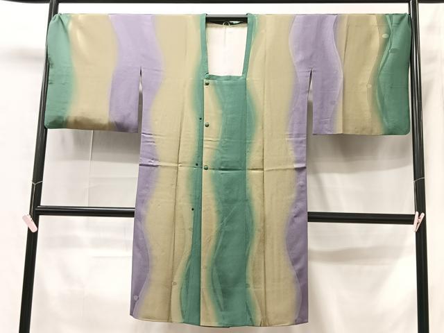 平和屋着物＃道行コート　霞間道　暈し染め　ロング丈　正絹　逸品　CAAT5924id