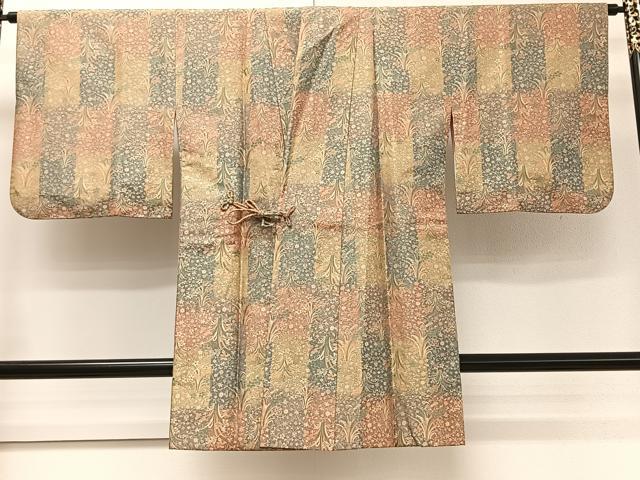 平和屋着物＃道中着　草花文　正絹　逸品　CAAT5965id