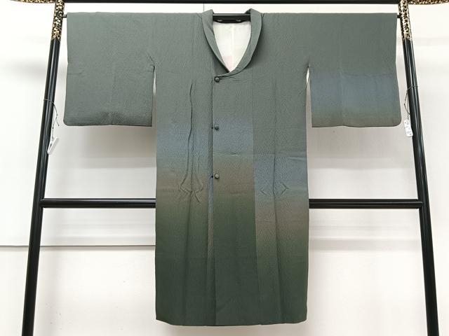 平和屋着物＃道行コート　膨れ織　霞文　暈し染め　ロング丈　正絹　逸品　CAAT5985id