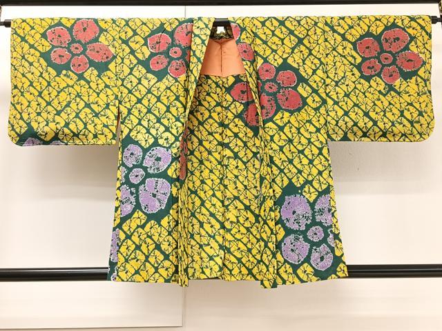 平和屋着物＃羽織　紬地　絞り　吉祥花文　正絹　逸品　未使用　CAAT5987id