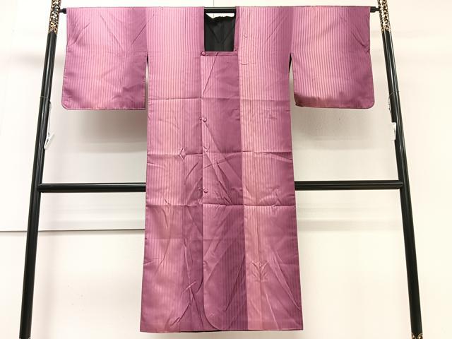 平和屋着物＃道行コート　雨コート　リバーシブル　霞文　黒地　ロング丈　正絹　逸品　未使用　CAAT5999id