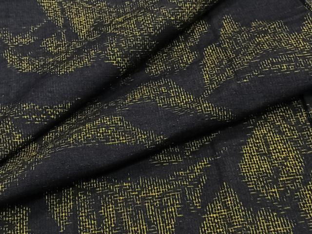 平和屋着物▽上質な紬　単衣　遠山樹林文　正絹　逸品　CAAT6547xi