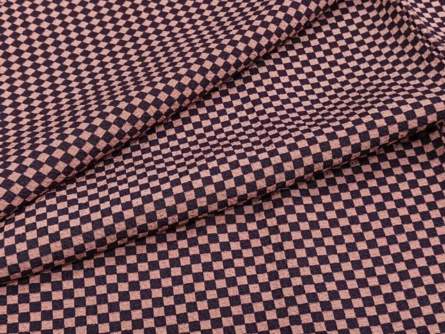 平和屋着物▽上質な小紋　単衣　市松文様　正絹　逸品　CAAT6551xi