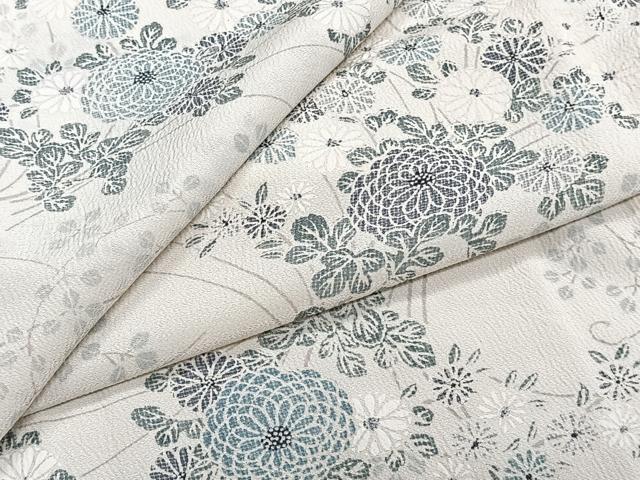 平和屋着物▽上質な小紋　単衣　草花文　正絹　逸品　CAAT6562xi