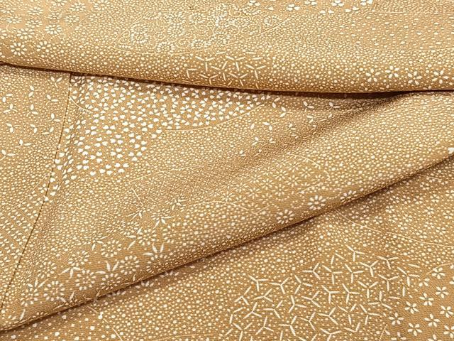 平和屋着物▽上質な小紋　単衣　地紙草花文　正絹　逸品　CAAT6580xi