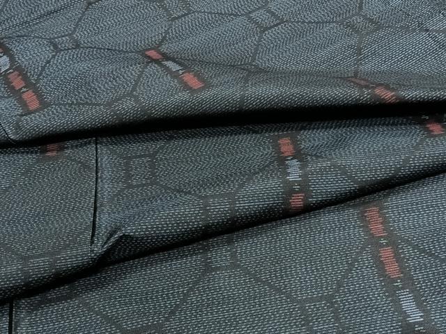 平和屋着物▽本場大島紬　単衣　蜀江文　正絹　逸品　未使用　CAAT6586xi