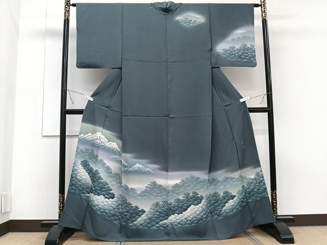 平和屋着物▽訪問着　単衣　作家物　遠山文　暈し染め　正絹　逸品　CAAT6623xi