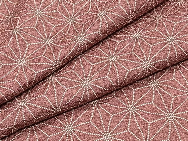 平和屋着物▽上質な小紋　単衣　麻の葉文　正絹　逸品　CAAT6626xi