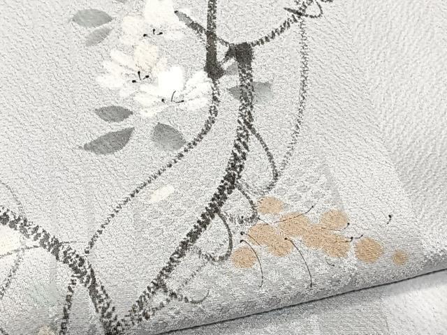 平和屋着物 和装小物 上質な帯揚げ10枚 手描き蔦の葉文 霞地紋 芝草 霞